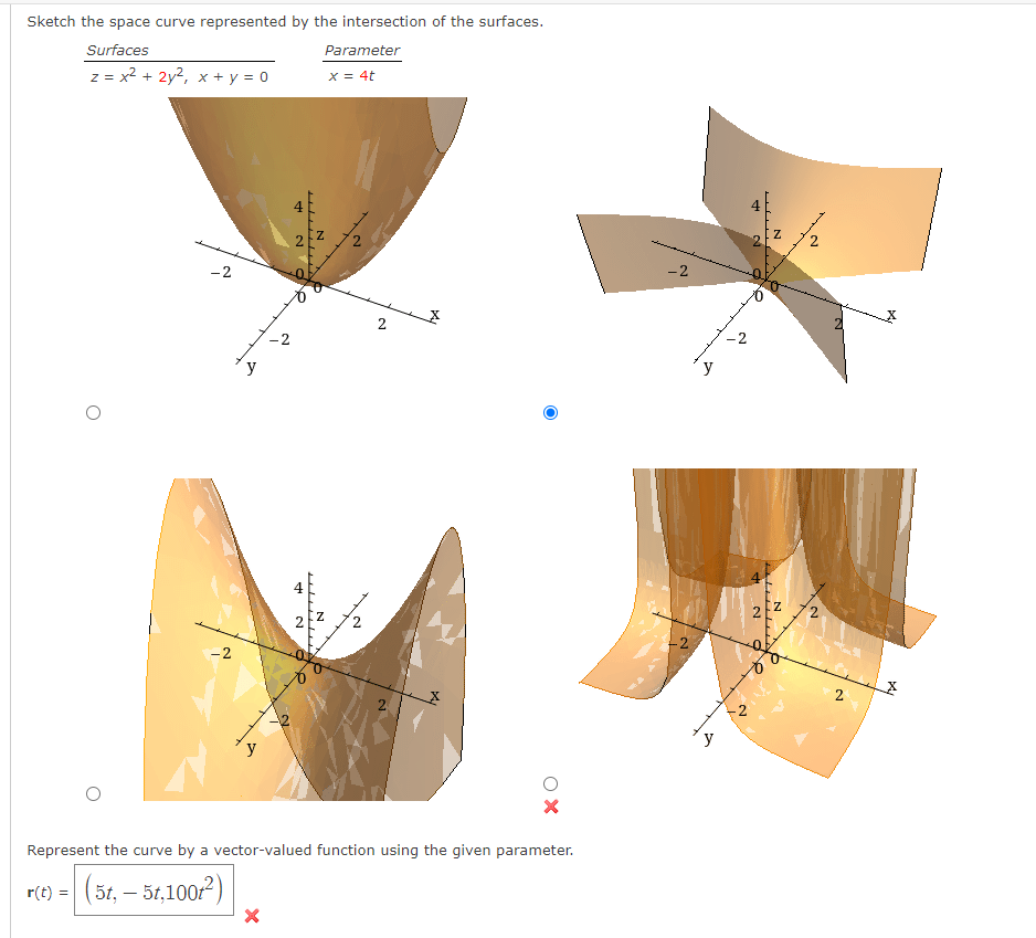 Solved Sketch The Space Curve Represented By The