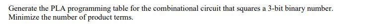 Solved Generate the PLA programming table for the | Chegg.com
