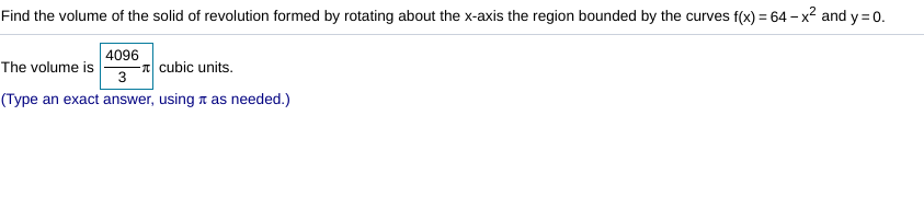 Solved Find the volume of the solid of revolution formed by | Chegg.com