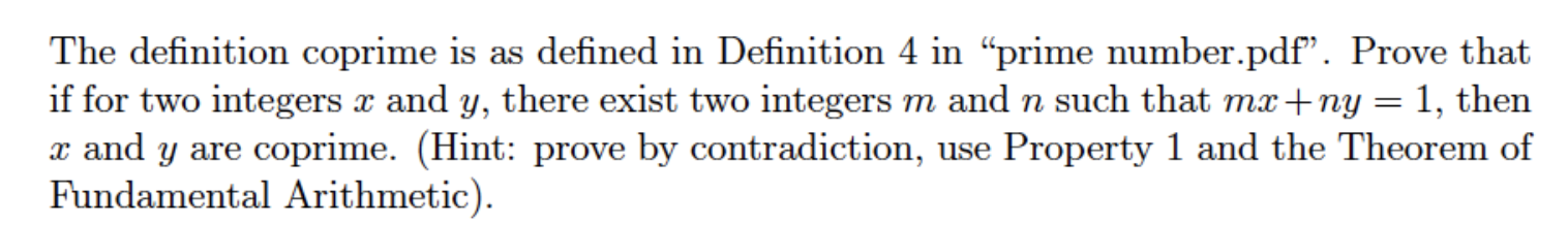 Solved The definition coprime is as defined in Definition 4 | Chegg.com