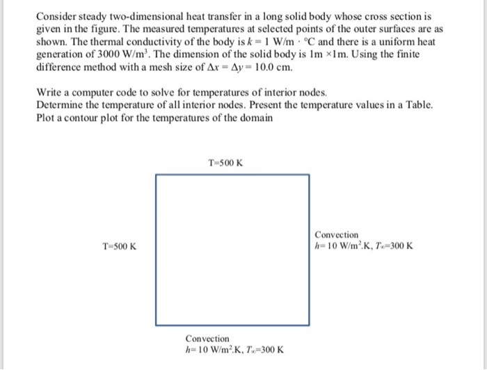 Solved Consider steady two-dimensional heat transfer in a | Chegg.com