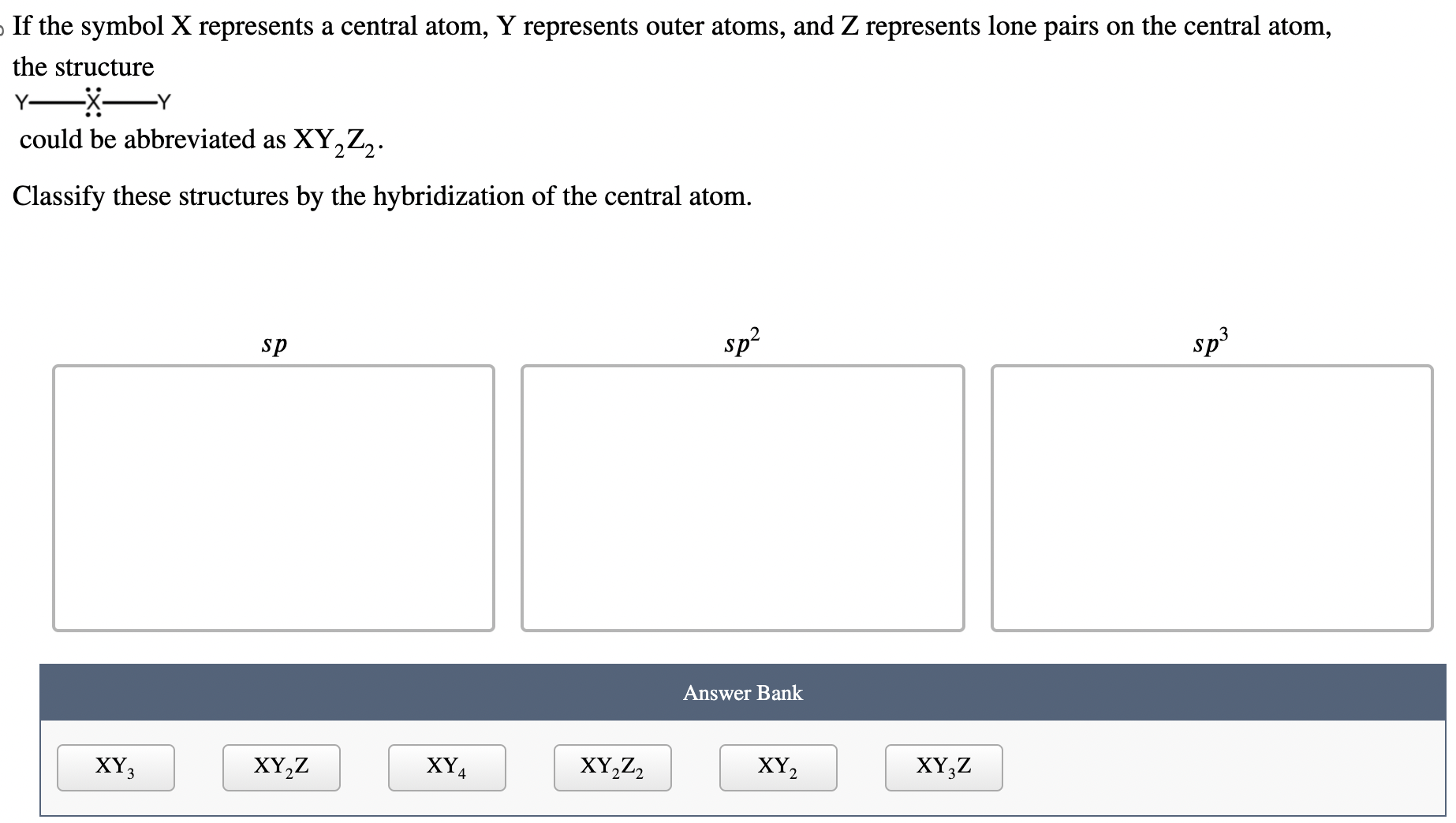 Solved If the symbol X represents a central atom, Y | Chegg.com