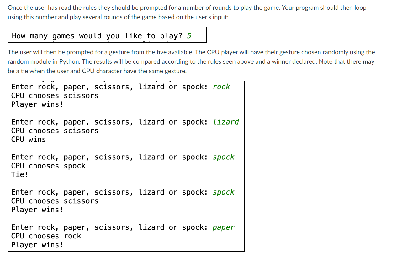 Solved I want this in Python language, - Rock, Paper | Chegg.com