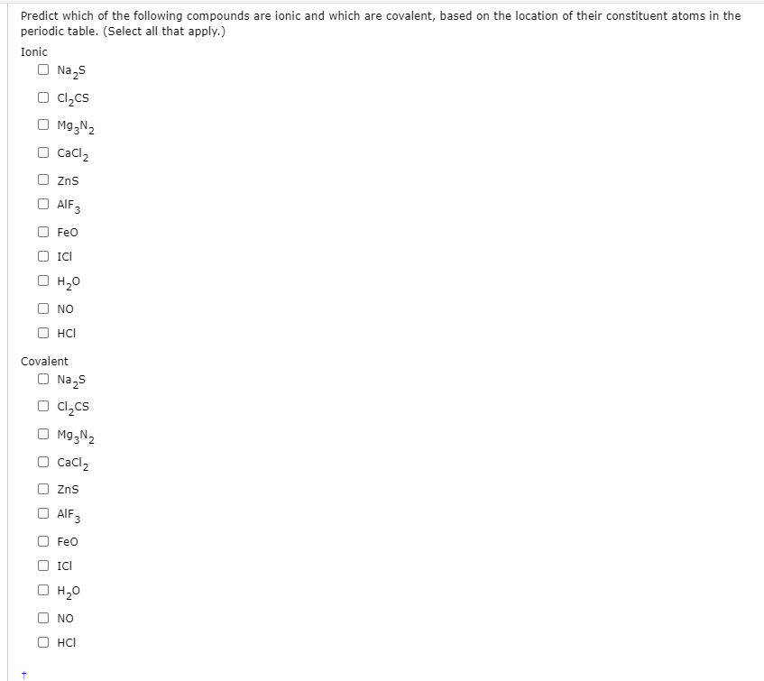 Solved Predict the charge on the monatomic ions formed from | Chegg.com