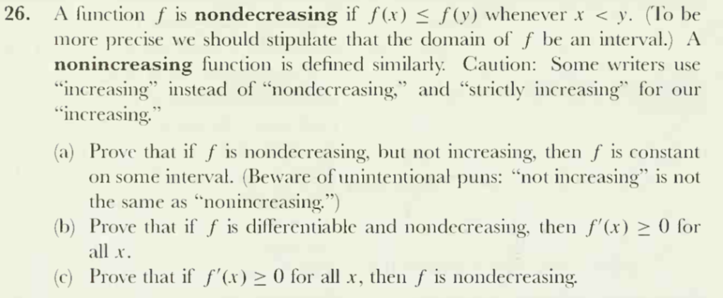 Solved 26. A function f is nondecreasing if f(x) s f(y) | Chegg.com
