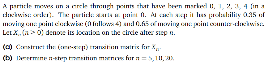 Solved A particle moves on a circle through points that have | Chegg.com