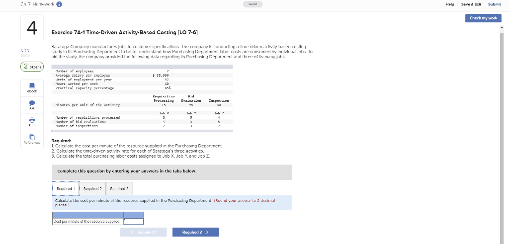 Ch. 7 Homework Help ave & Exit Submit Check my work 4 | Chegg.com Ch. 7 Homework Help ave & Exit Submit Check my work 4 | Chegg.com