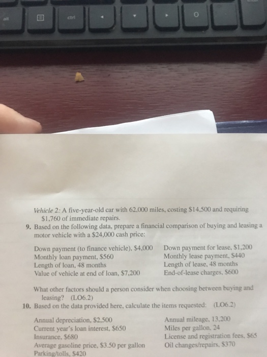 Solved b. The operating cost per mile. 11. Based on the | Chegg.com