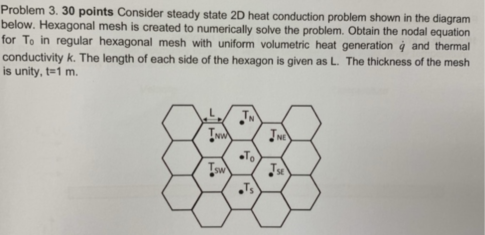 Solved Problem 3. 30 ﻿points Consider steady state 2D ﻿heat | Chegg.com