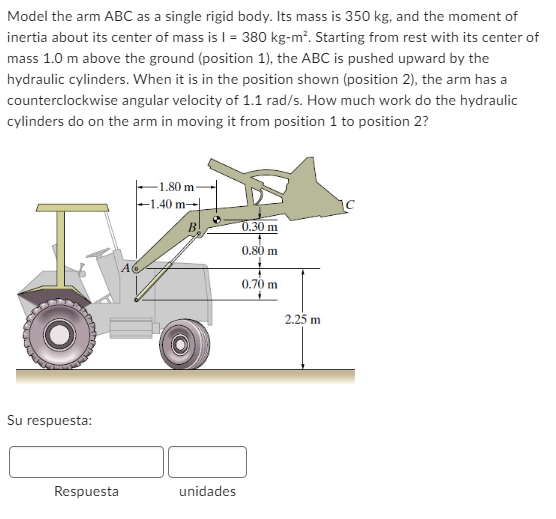 Solved Model the arm ABC as a single rigid body. Its mass is | Chegg.com