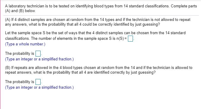 Solved A laboratory technician is to be tested on | Chegg.com