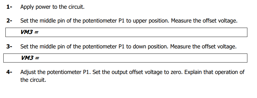 Solved EXPERIMENT 1.2: ADJUSTING OUTPUT OFFSET VOLTAGE OF | Chegg.com