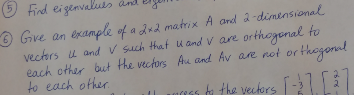 Solved Give an example of a 2×2 matrix A and 2 -dimensional | Chegg.com
