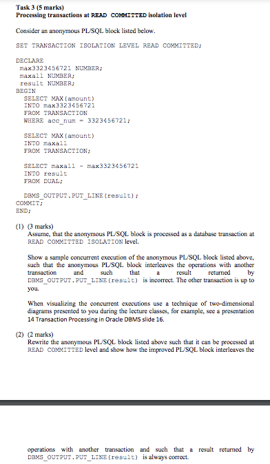 Task 3 5 Marks Processing Transactions At Read 2053