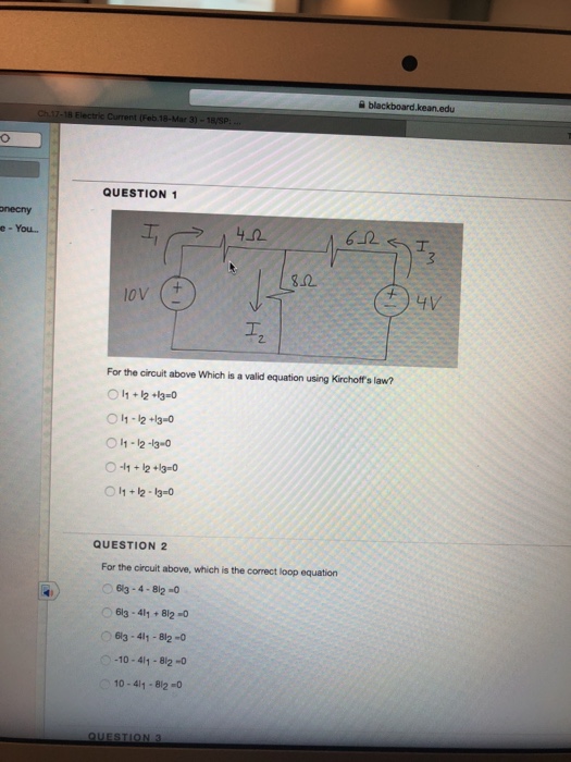 Solved 슬 blackboard.kean.edu QUESTION 1 necny e-You... lov | Chegg.com