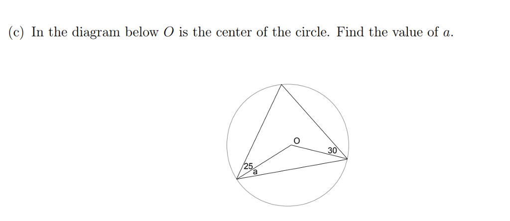 Solved (c) In the diagram below O is the center of the | Chegg.com