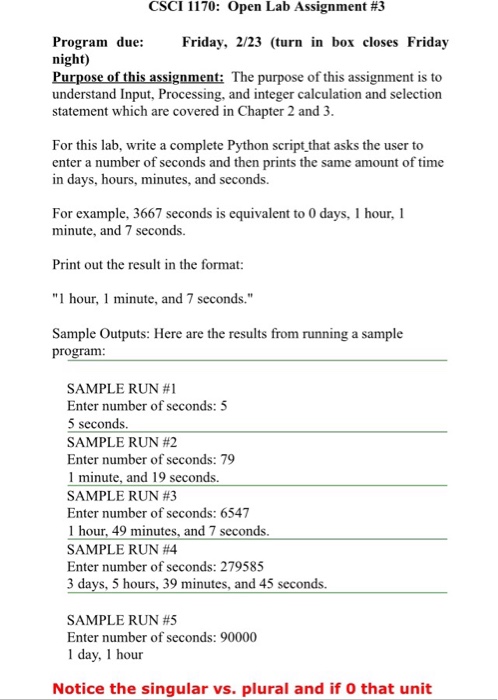 Solved CSCI 1170: Open Lab Assignment #3 Friday, 2/23 (turn | Chegg.com
