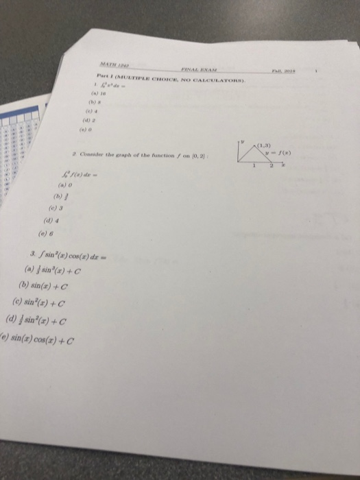 Solved Part (MULTİPLE CHOICE, NO CALCULATORS. () 16 (h) a | Chegg.com