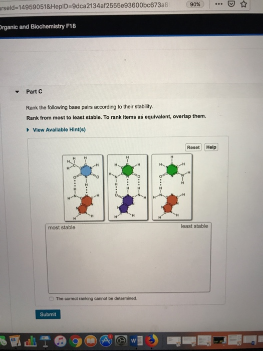 Rank The Following Base Pairs According To Their Stability