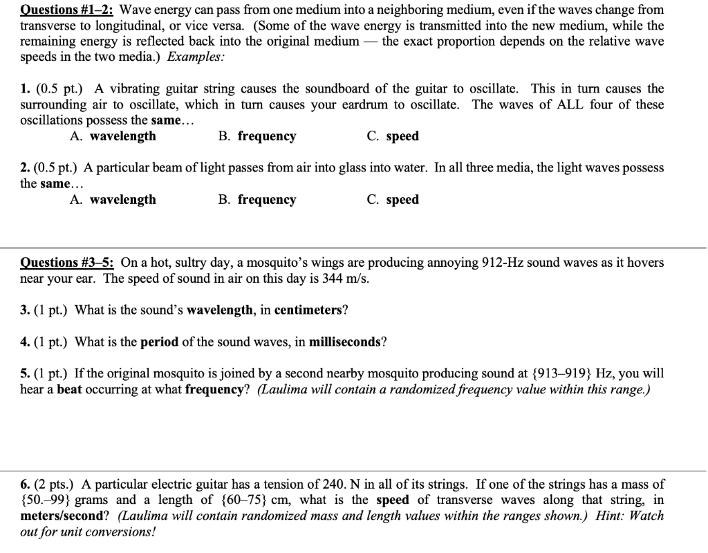 Solved Questions #1–2: Wave energy can pass from one medium | Chegg.com