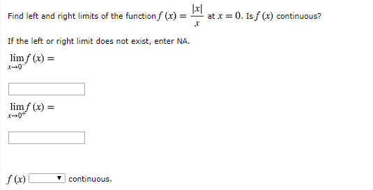 Solved Find left and right limits of the function f (x) = at | Chegg.com