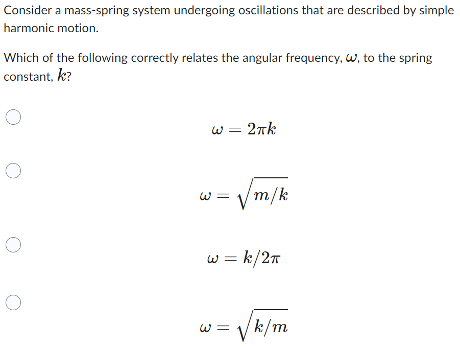 Solved Consider a mass-spring system undergoing oscillations | Chegg.com