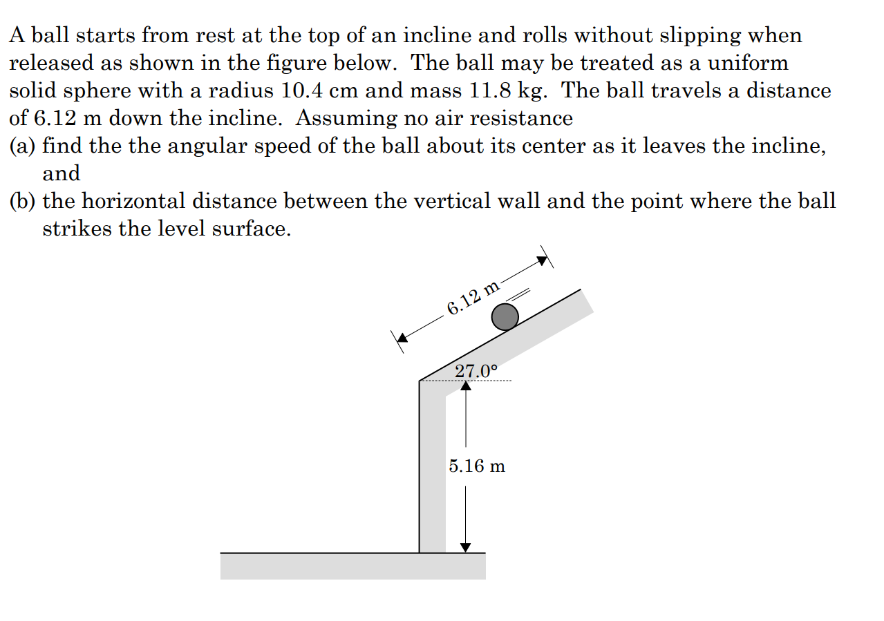 Solved A ball starts from rest at the top of an incline and | Chegg.com