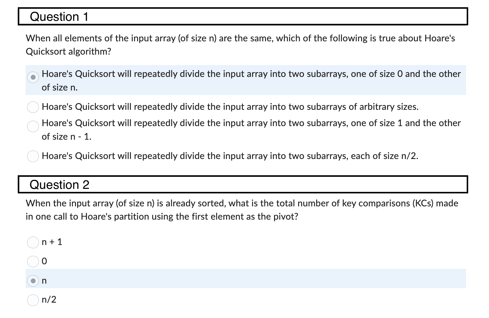 Solved Question 1When all elements of the input array (of | Chegg.com