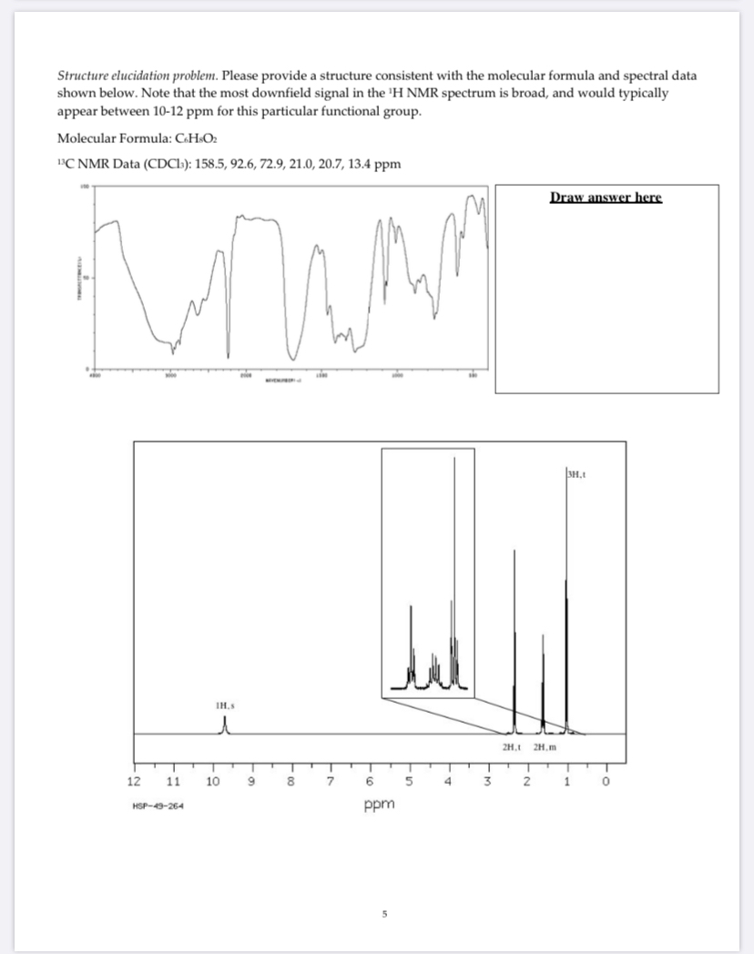 Solved Structure elucidation problem. Please provide a | Chegg.com