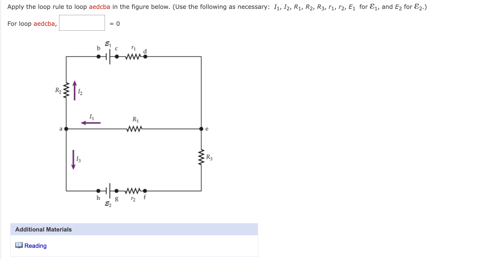 Solved Apply The Loop Rule To Loop Aedcba In The Figure 