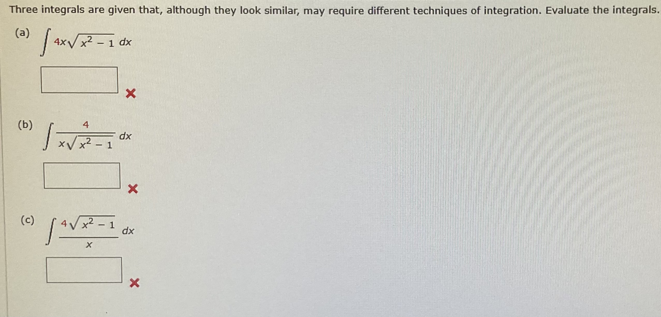 Solved Three integrals are given that, although they look | Chegg.com