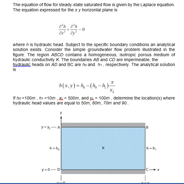 Solved The equation of flow for steady-state saturated flow | Chegg.com