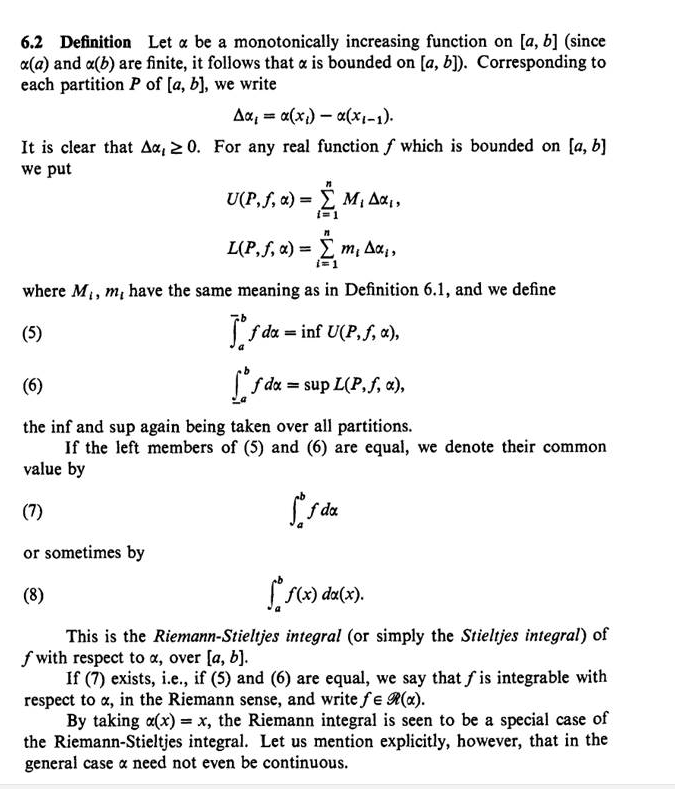 Solved 6.8 Theorem If f is continuous on [a,b] then f∈R(α) | Chegg.com