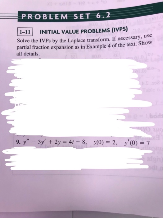 Solved PROBLEM SET 6.2 1-11 INITIAL VALUE PROBLEMS (IVPS) | Chegg.com