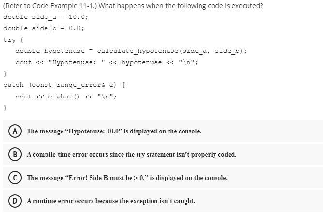Solved What happens when the following code is executed?int | Chegg.com