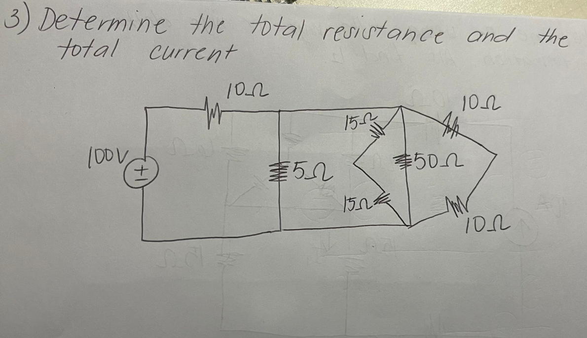 Solved 3) Determine the total resistance and the total | Chegg.com