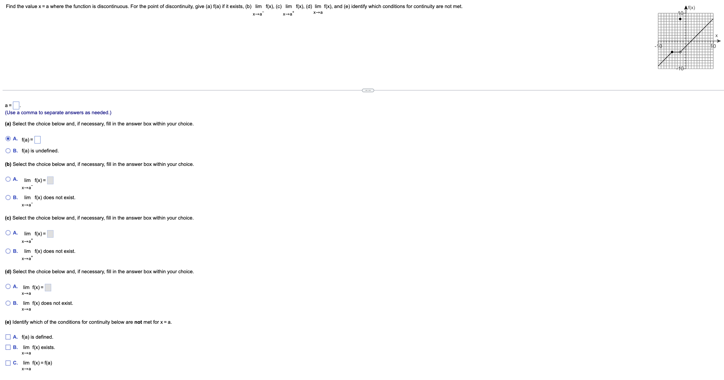 Solved a= .(Use a comma to separate answers as needed.)(a) | Chegg.com