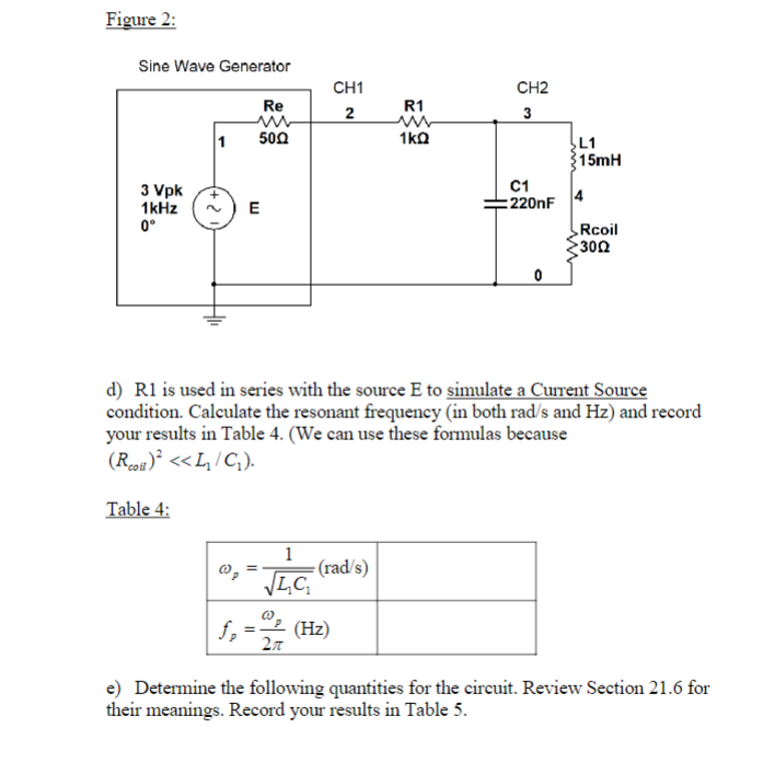 Solved d) R1 is used in series with the source E to simulate | Chegg.com