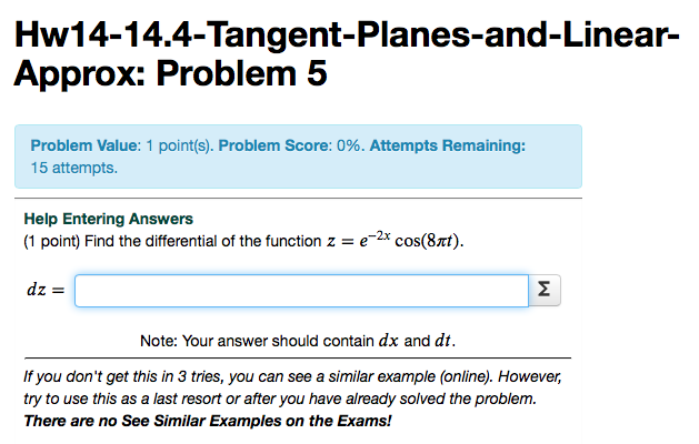 Solved Hw14-14.4-Tangent-Planes-and-Linear- Approx: Problem | Chegg.com