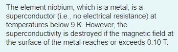 Solved The element niobium, which is a metal, is a | Chegg.com
