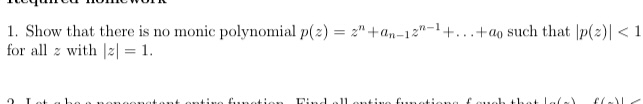 Solved 1. Show that there is no monic polynomial | Chegg.com