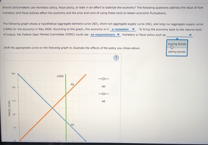 Solved Should policymakers use monetary policy, fiscal | Chegg.com