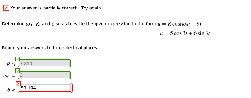 Solved Your answer is partially correct. Try again. | Chegg.com