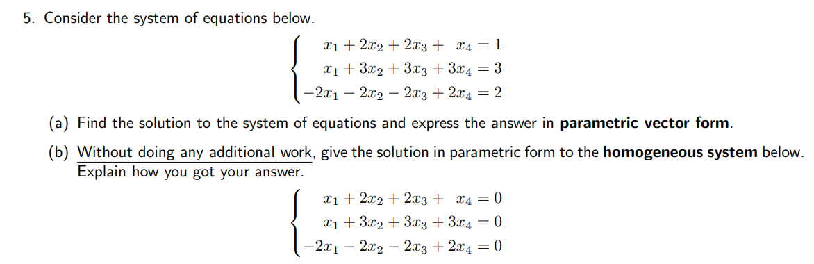 Solved 5. Consider the system of equations below. | Chegg.com