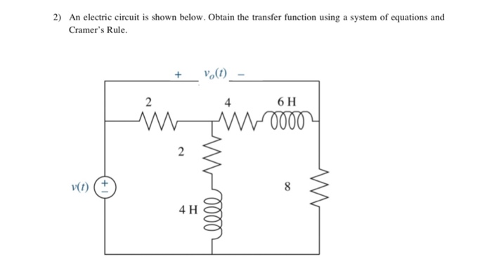 Solved 2) An electric circuit is shown below. Obtain the | Chegg.com