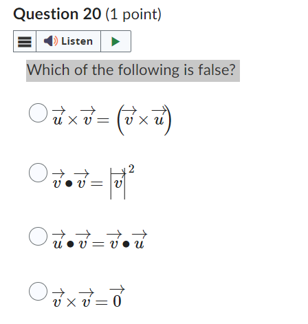 Solved Which of the following is false? | Chegg.com