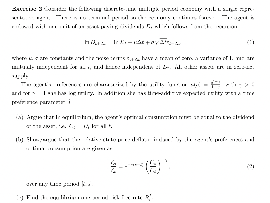 Solved Exercise 2 Consider the following discrete-time | Chegg.com