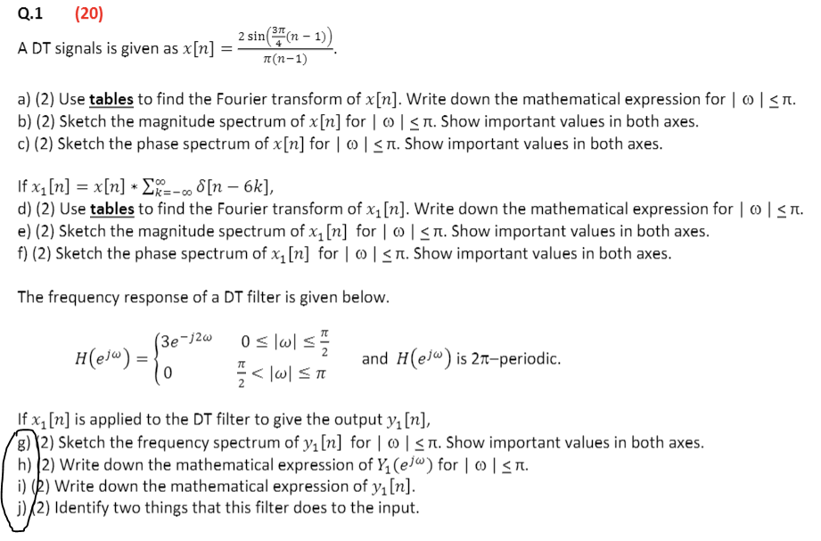 Solved The frequency response of a DT filter is given below. | Chegg.com