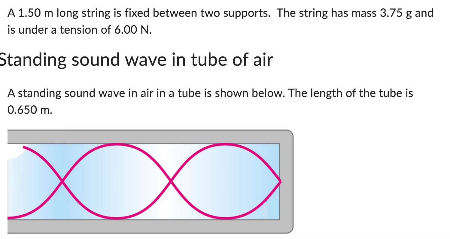 Solved A 1.50 m long string is fixed between two supports. | Chegg.com