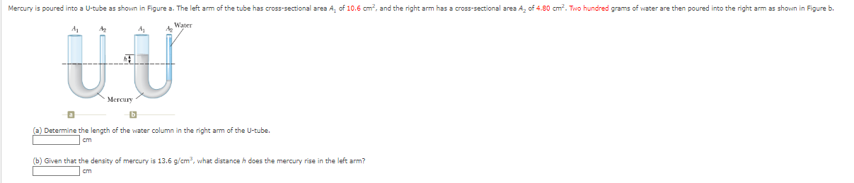 Solved (a) Determine the length of the water column in the | Chegg.com